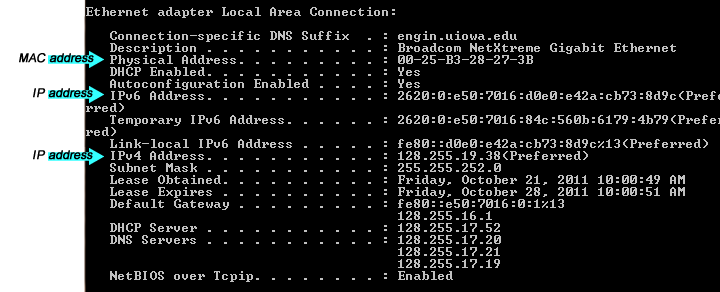 Finding the IP Address | College of Engineering - The University of Iowa